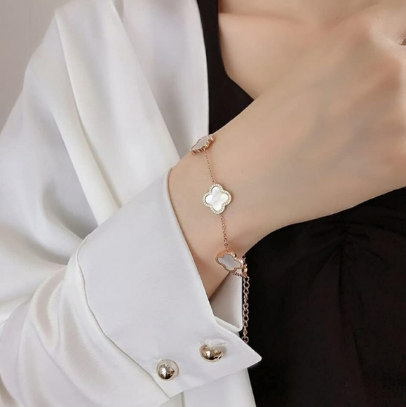 Jewelry | Four Leaf Rose Gold Clover Bracelet | Poshmark